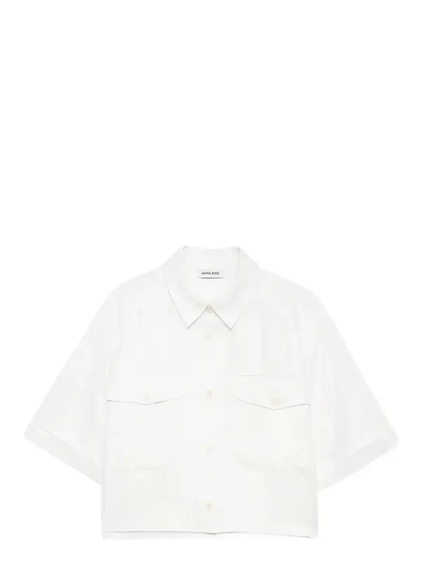 ANINE BING Edith Cropped Shirt - White