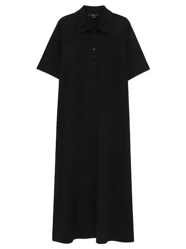 Seventy Short-sleeve Polo Midi Dress - Black
