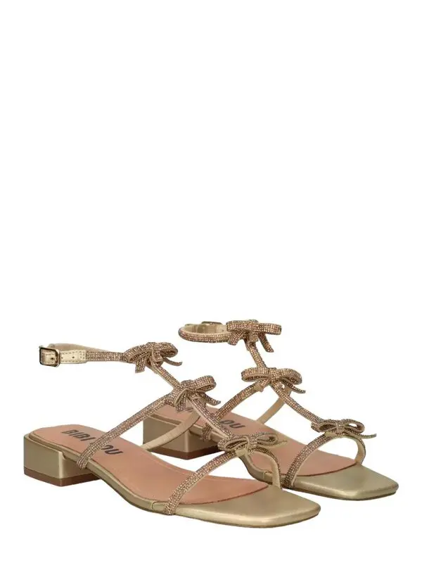 BIBI LOU Poline Bow Detail Sandals - Gold