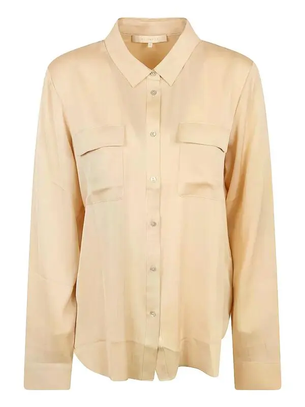 NOUVELLE SILK95FIVE Beige Satin Long-sleeve Shirt - Neutrals