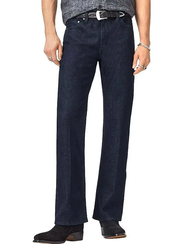 John Varvatos Fader Bootcut Fit Jeans In Dark Wash Denim - Navy
