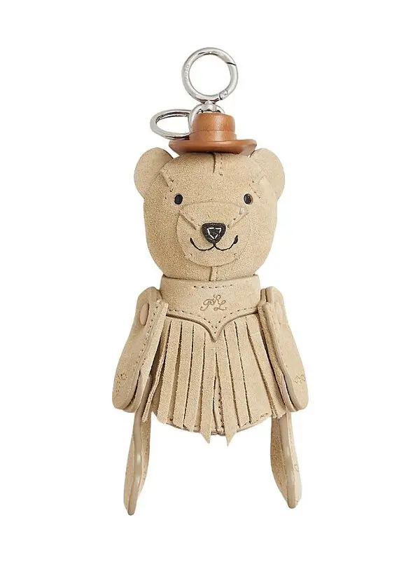 Polo Ralph Lauren Western Polo Bear Suede Bag Charm - Cashew