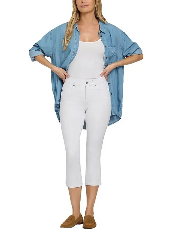 NYDJ Chloe High Rise Capri Jeans - Optic White