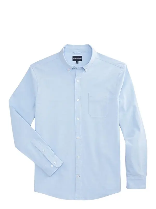 Mack Weldon Oxford Button Down Pocket Shirt - Dean Blue/white