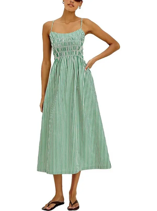 Rails Primrose Midi Dress - Emerald Stripe