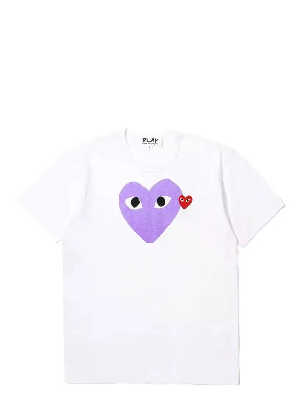 Play Comme Des Garcon Heart-graphic T-shirt - White