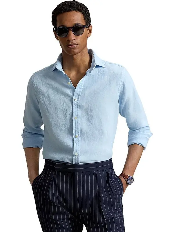 Polo Ralph Lauren Slub Linen Shirt - Blue