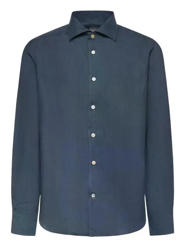 Eleventy Long-sleeve Button-down Shirt - Blue