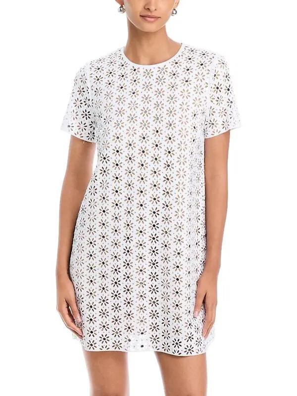 Michael Kors Lasercut Mirror Mini Dress - White