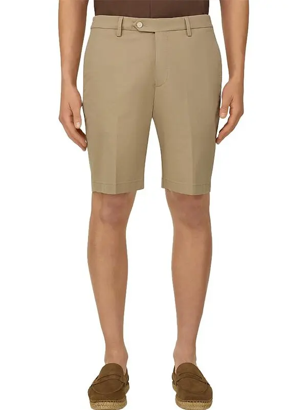 Boggi Milano Stretch Cotton Bermuda Shorts - Mud