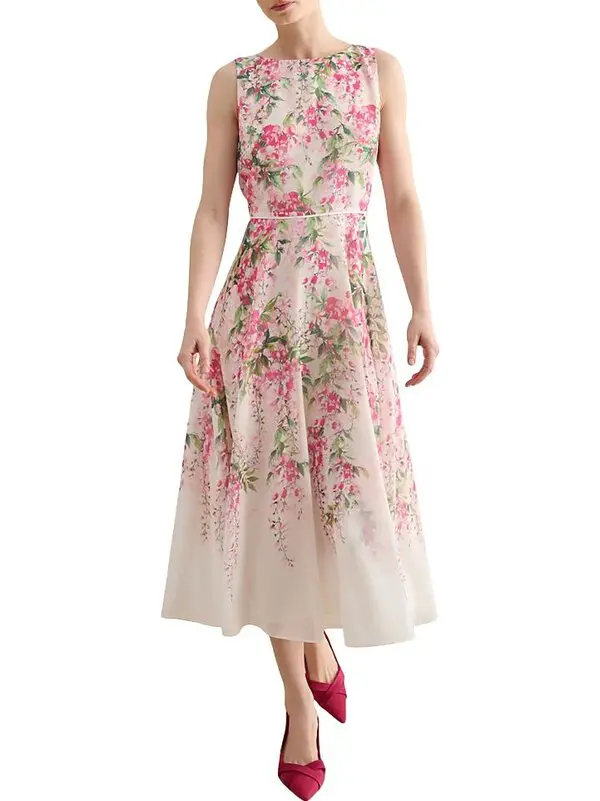 HOBBS LONDON Floral Midi Dress - Ivory Multi