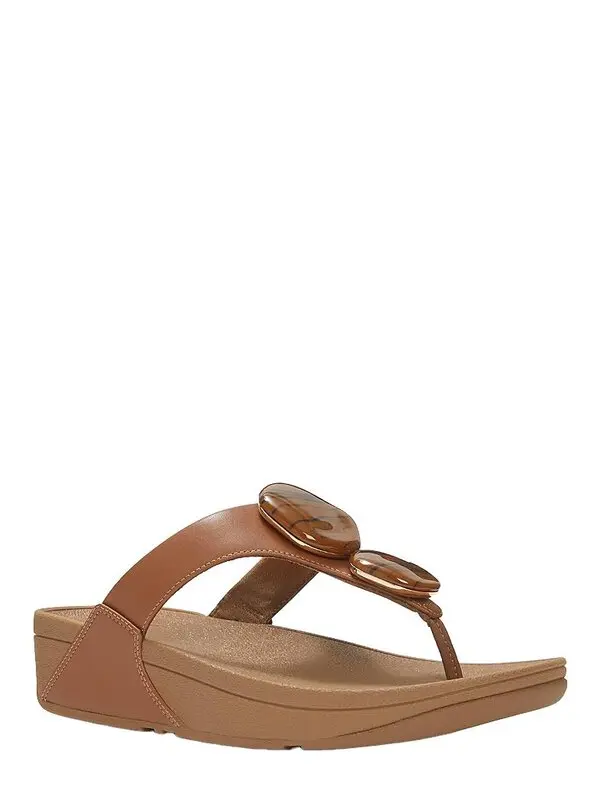 Fitflop Lulu Embellished Wedge Sandals - Deep Tan