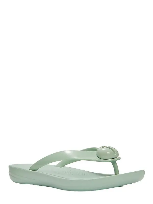 Fitflop Iqushion Glossy Button Sandals - Mint Whisper
