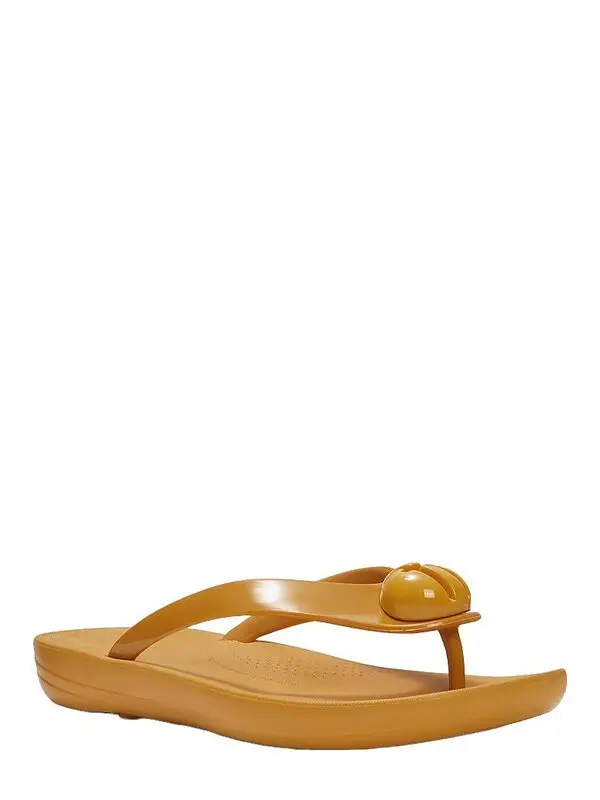 Fitflop Iqushion Glossy Button Sandals - Turmeric