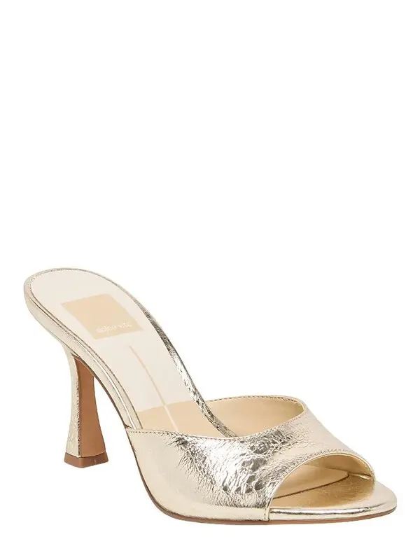 Dolce Vita Rosha Heeled Sandals - Platinum Distressed Leather