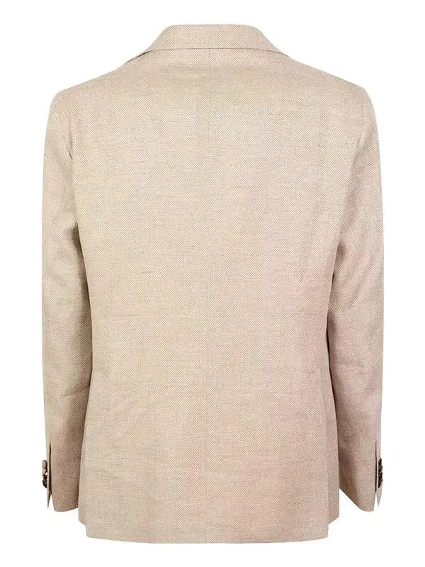 Tagliatore Herringbone-weave Notched-lapel Blazer - Brown