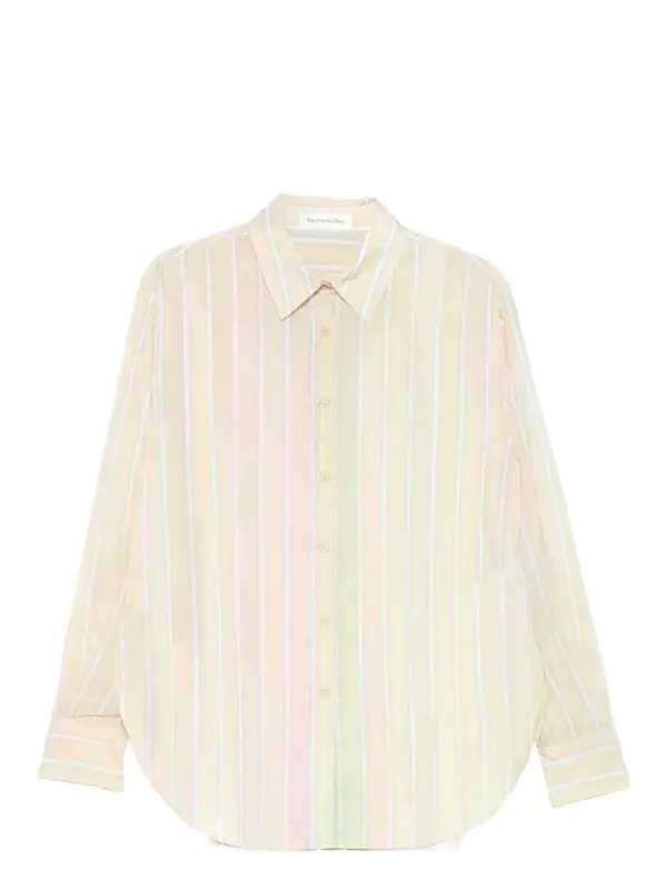 THE FRANKIE SHOP Peri Shirt With Sheer Finish And Curved Hem - Yellow