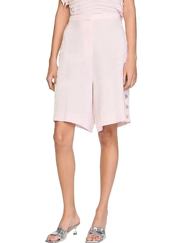 Sandro Floral Jacquard Bermuda Shorts - Pink