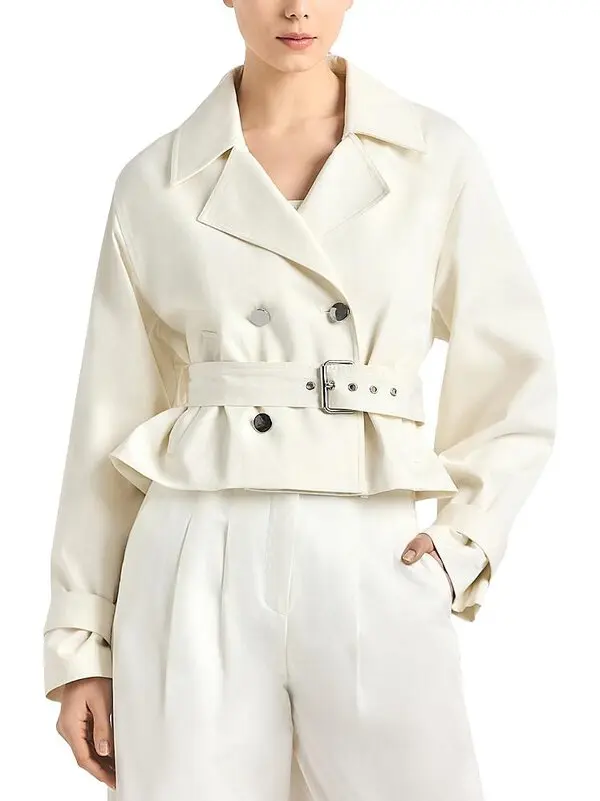 Derek Lam 10 Crosby Renata Stretch Twill Cropped Jacket - Soft White