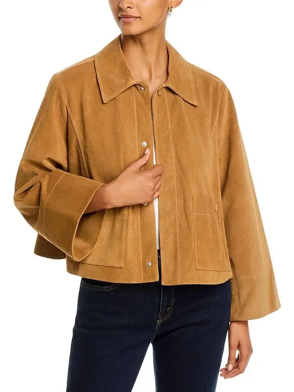FRAME Suede Swing Jacket - Light Camel