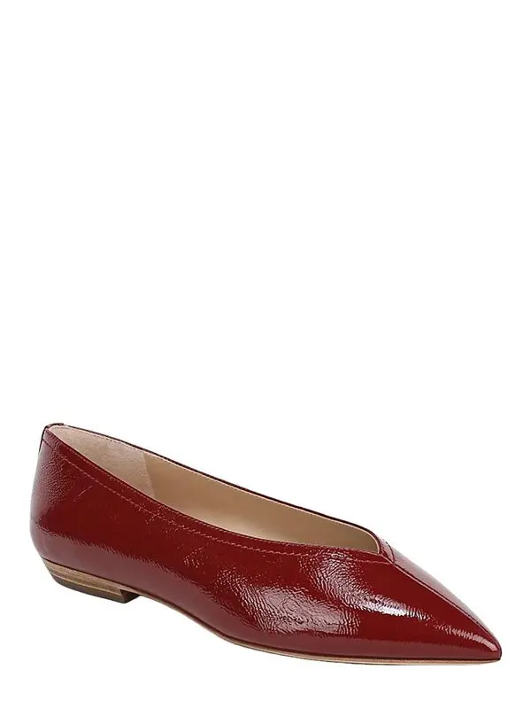 Veronica Beard Bancroft Pointed Flats - Oxblood Red