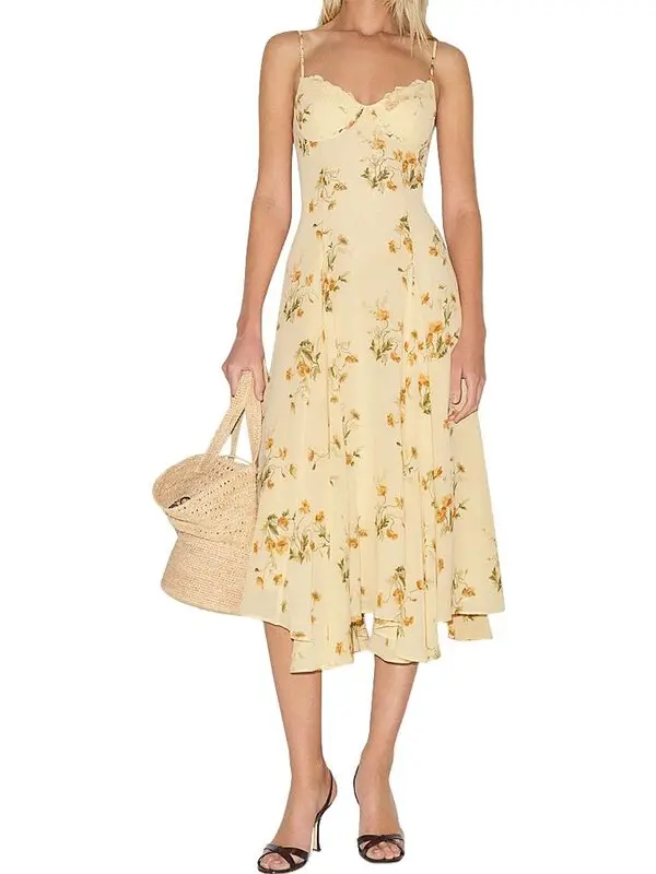 REFORMATION Laia Floral Print Midi Dress - Mercy