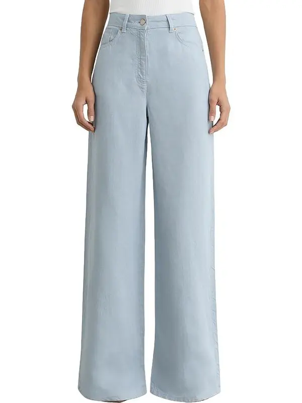 REISS Carmen Wide Leg Pants - Blue