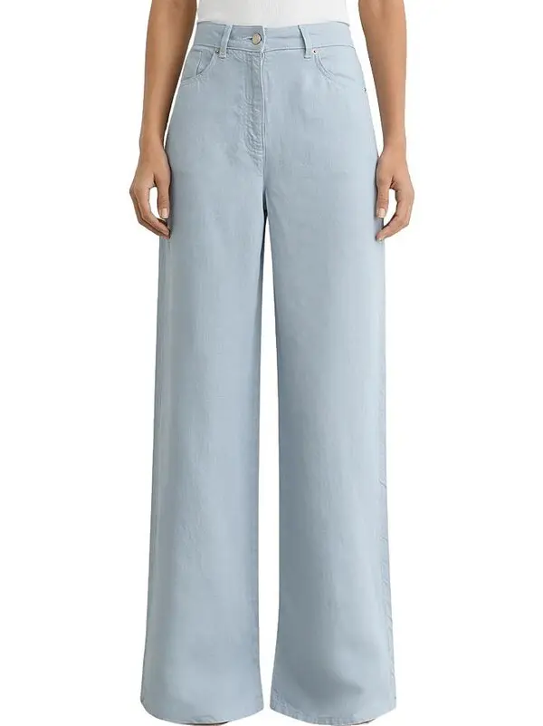 REISS Carmen Wide Leg Pants - Khaki Green