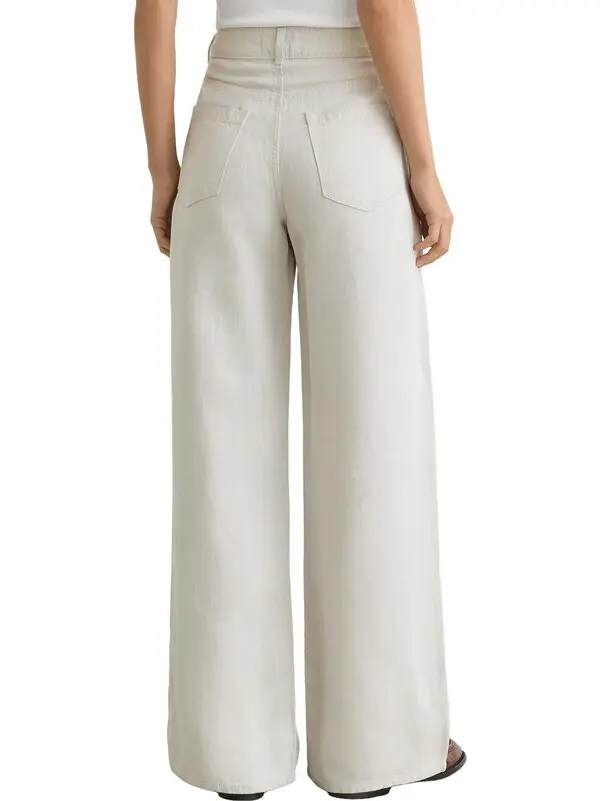 REISS Petite Carmen Wide Leg Pants - Neutral
