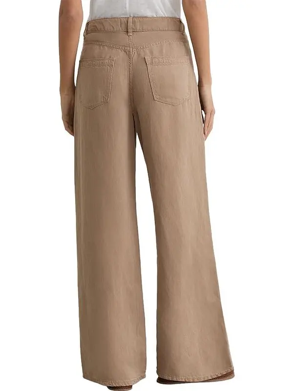 REISS Petite Carmen Wide Leg Pants - Taupe Neutral