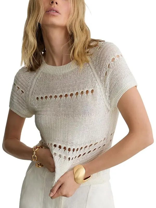 REISS Chloe Knit Top - White
