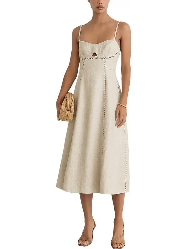 REISS Annie Midi Dress - Neutral