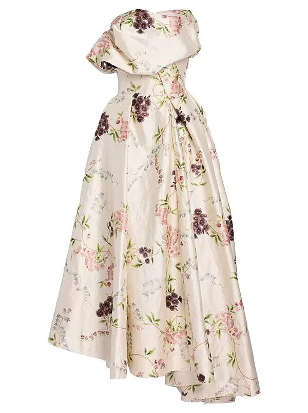 Erdem Satin Cloud Gown - French Chintz Multi White