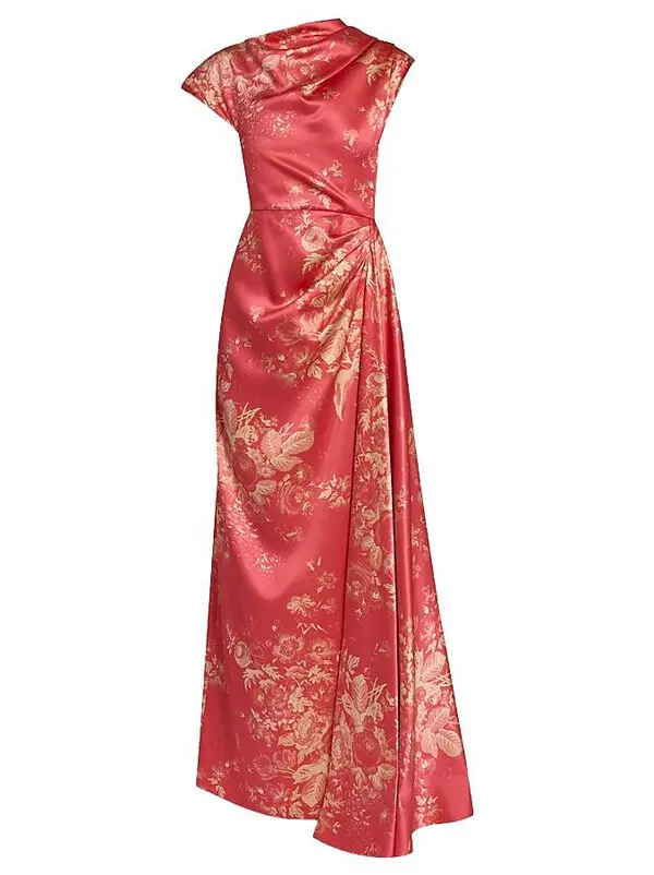 Erdem Floral Duchess Gown - Rose Bouquet Blossom Pink