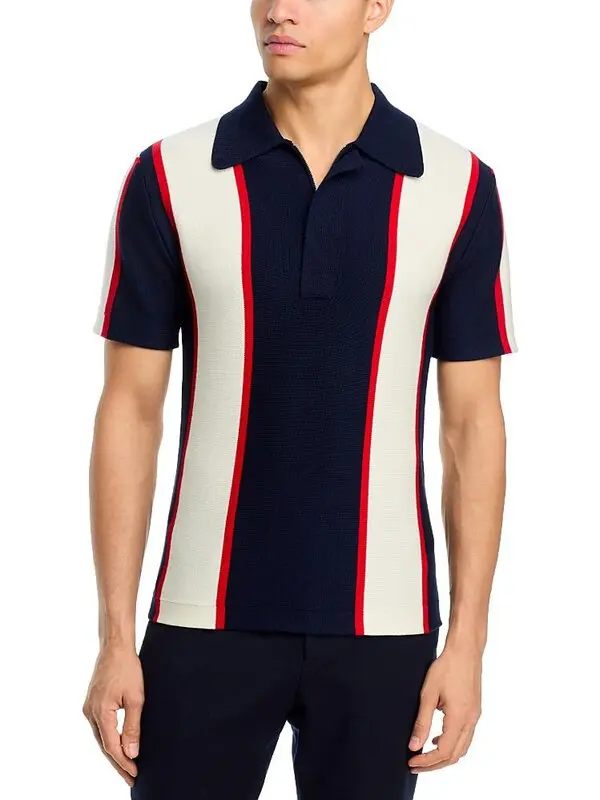 JIL SANDER Bold Block Stripe Polo Shirt - Red Flag