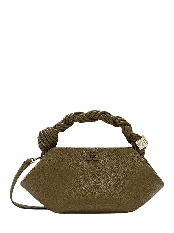 GANNI Bou Mini Grained Handbag - Military Olive