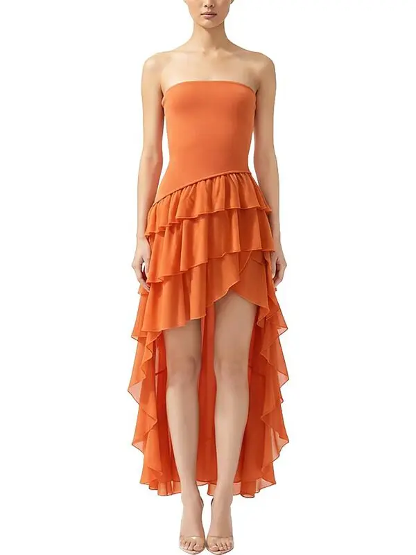 Ronny Kobo Ambra Ruffled Dress - Apricot