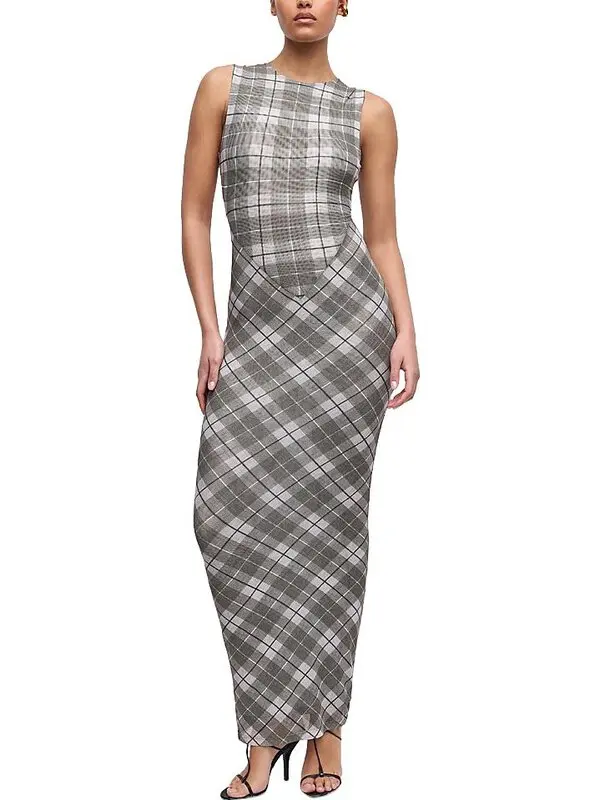 Ronny Kobo Sleeveless Plaid Maxi Dress - Steve Plaid