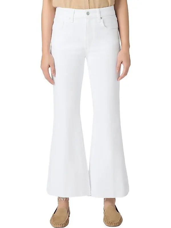 Paige Petite High Rise Flare Jean - Crisp White