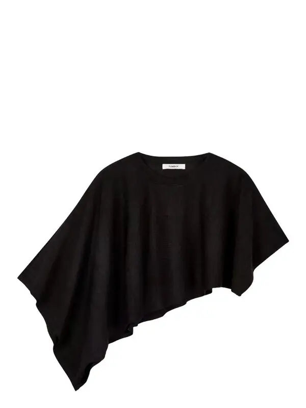 STUDIO TOMBOY Asymmetric Hem Cape - Black