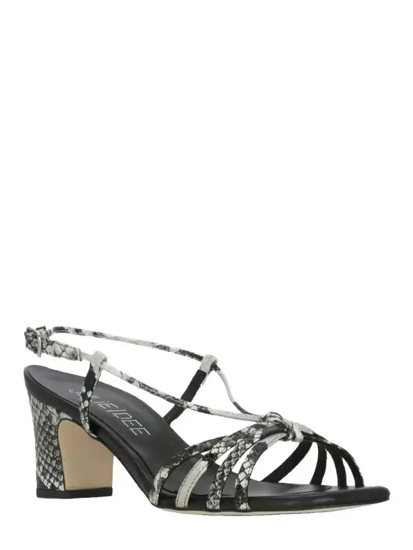 JULIE DEE Snakeskin-effect Strappy Sandals - Black