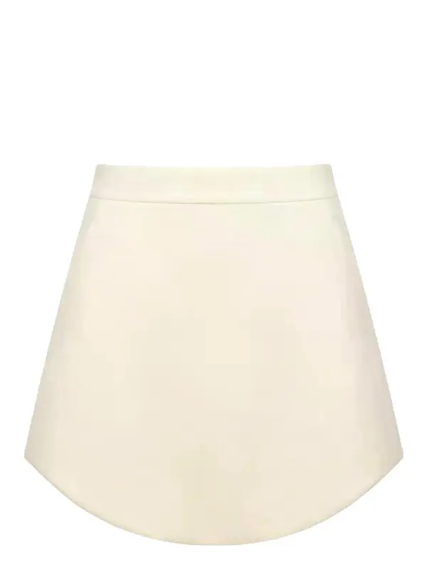 THE ARKOW Rose Curved-hem Mini Skirt - Neutrals