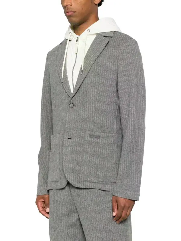 Mackage Pinstripe-pattern Hooded Blazer - Grey