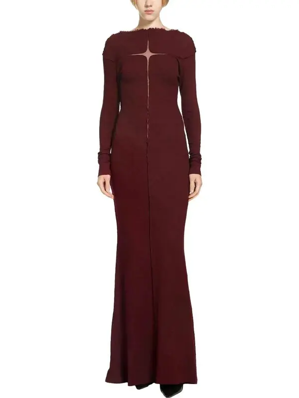 DAISY Slubbed-rib Maxi Dress - Red