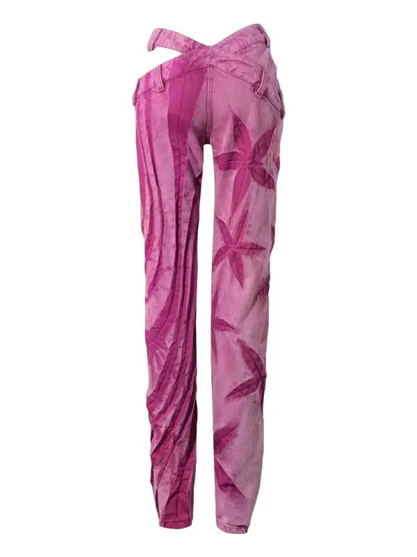 MASHA POPOVA Asymmetrical Bias-cut Jeans - Pink