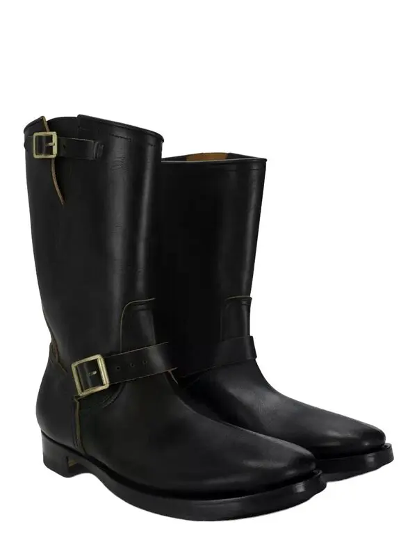 FORTELA Engineer Buckle-fastening Leather Boots - Black