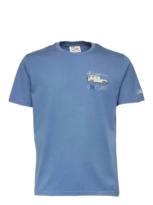 MC2 SAINT BARTH Portofino Embroidered T-shirt - Blue
