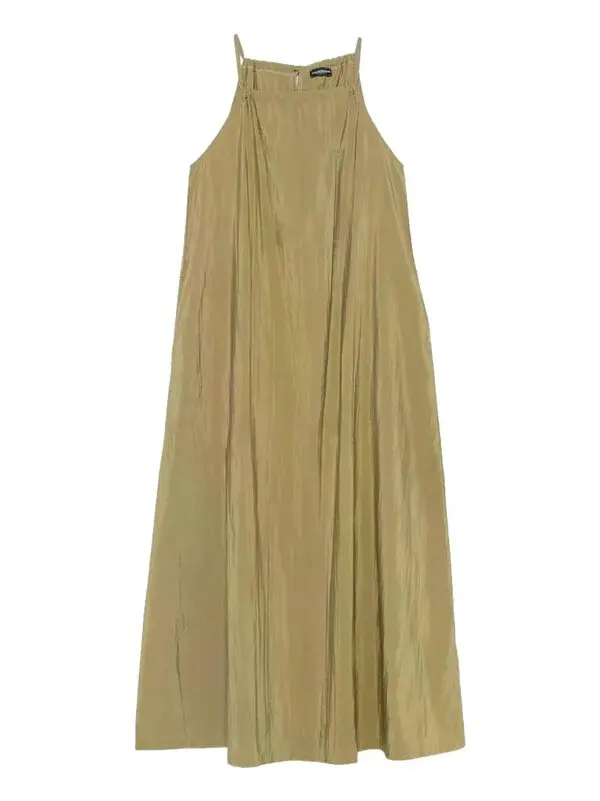 Emporio Armani Halterneck Crinkled Effect Beach Dress - Green