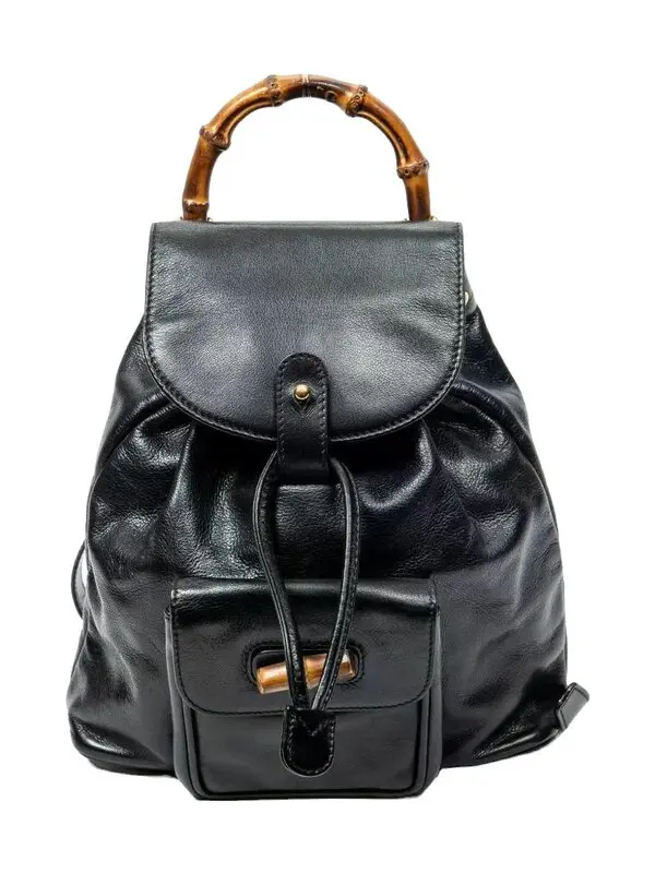 Gucci Mini Bamboo Handle Backpack - Black
