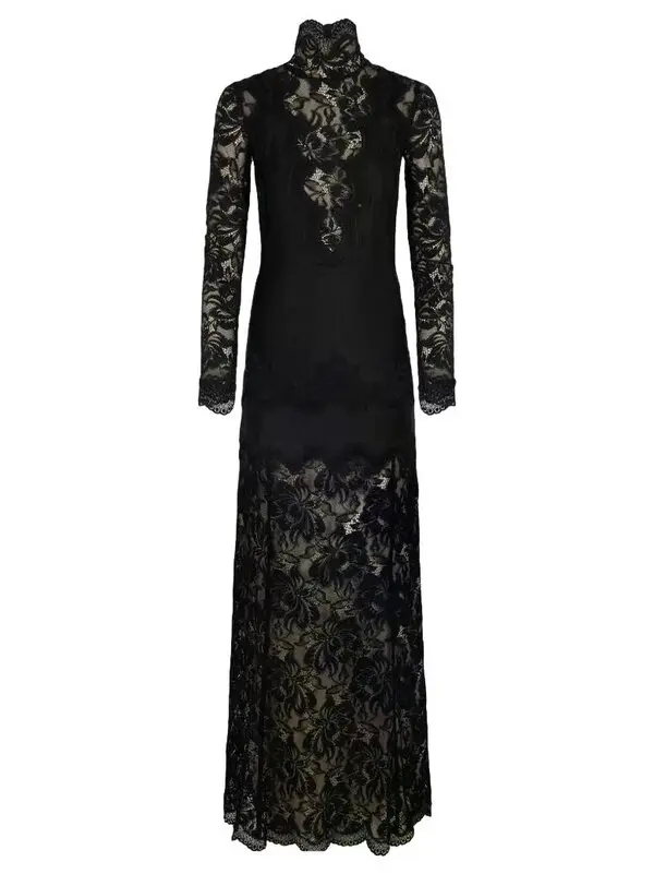 Rabanne Lace-panelled Maxi Dress - Black